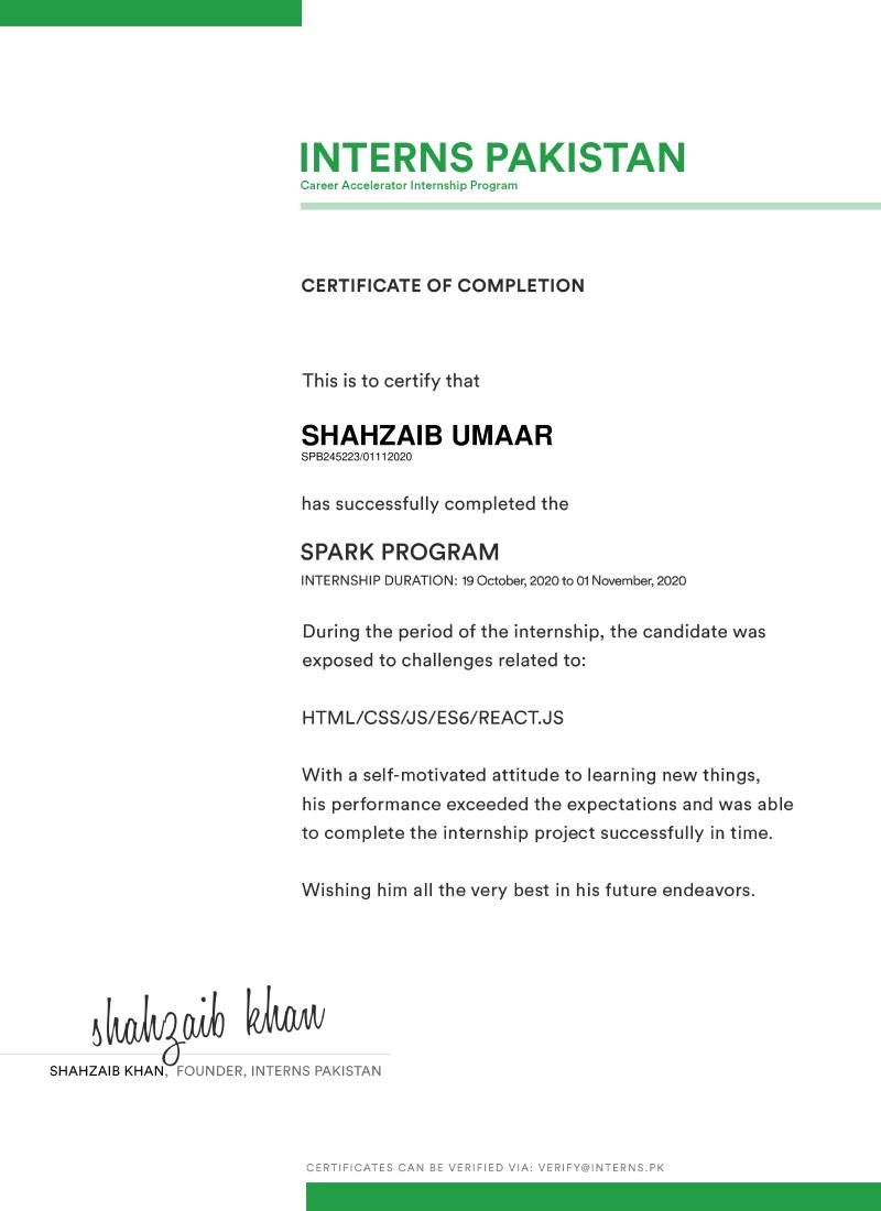 Shahzaib Umaar on LinkedIn: #reactjs #frontenddeveloper #internship # ... Shahzaib Umaar on LinkedIn: #reactjs #frontenddeveloper #internship # ...