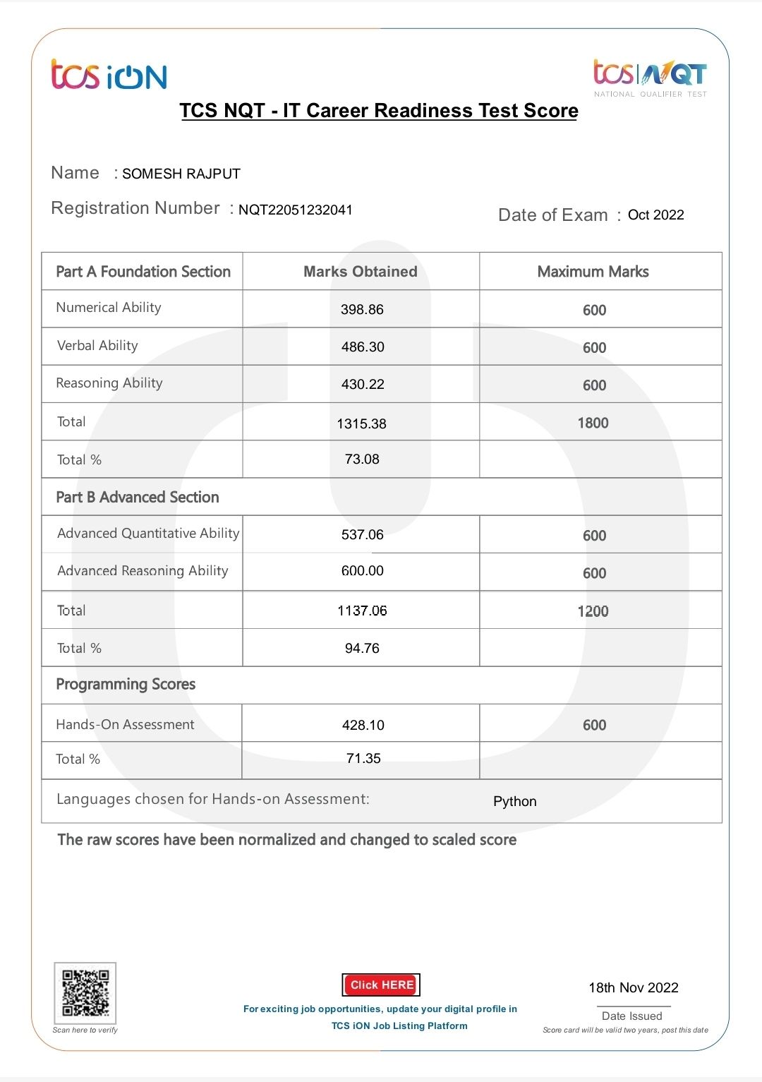 SOMESH RAJPUT on LinkedIn: Completed Certification of TCS NQT (Oct 2022). SOMESH RAJPUT on LinkedIn: Completed Certification of TCS NQT (Oct 2022).