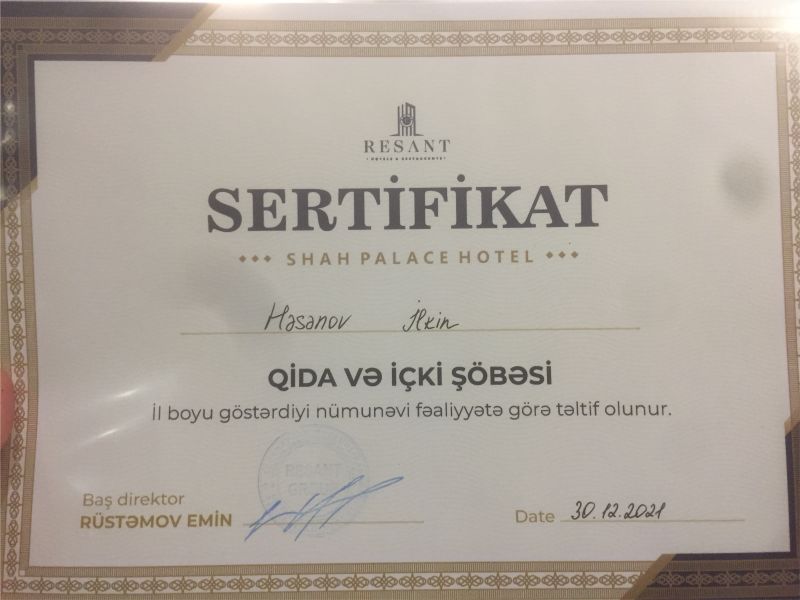 Ilkin Hasanov on LinkedIn: Ilin ishcisine layiq oldugum barede ... Ilkin Hasanov on LinkedIn: Ilin ishcisine layiq oldugum barede ...