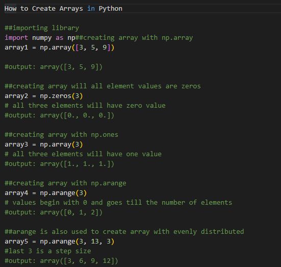 Data Scientist on LinkedIn: Number of ways to create arrays in python Data Scientist on LinkedIn: Number of ways to create arrays in python