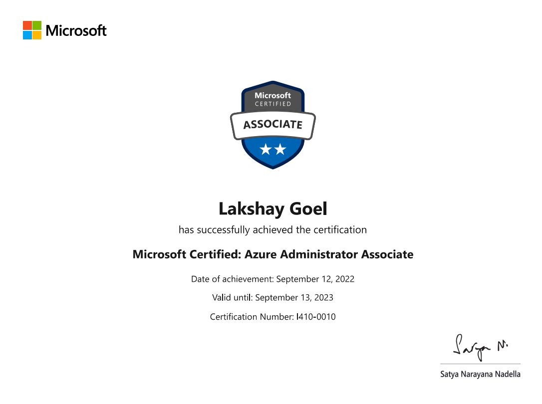 Lakshay Goel on LinkedIn: #dxctechnology #dxc #microsoftazure | 23 comments Lakshay Goel on LinkedIn: #dxctechnology #dxc #microsoftazure | 23 comments