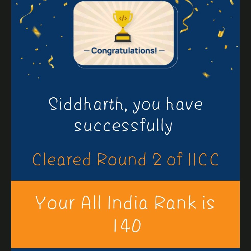 Siddharth Maurya on LinkedIn: #codingninjas #iicc #aicte Siddharth Maurya on LinkedIn: #codingninjas #iicc #aicte