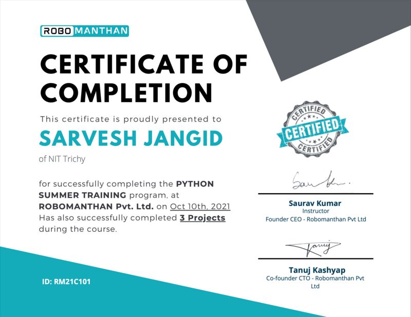 Sarvesh Jangid on LinkedIn: #python #learning Sarvesh Jangid on LinkedIn: #python #learning