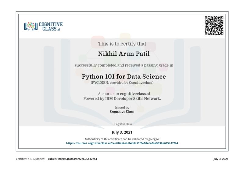 Nikhil Patil on LinkedIn: #python #datascience #cognitiveclass # ... Nikhil Patil on LinkedIn: #python #datascience #cognitiveclass # ...