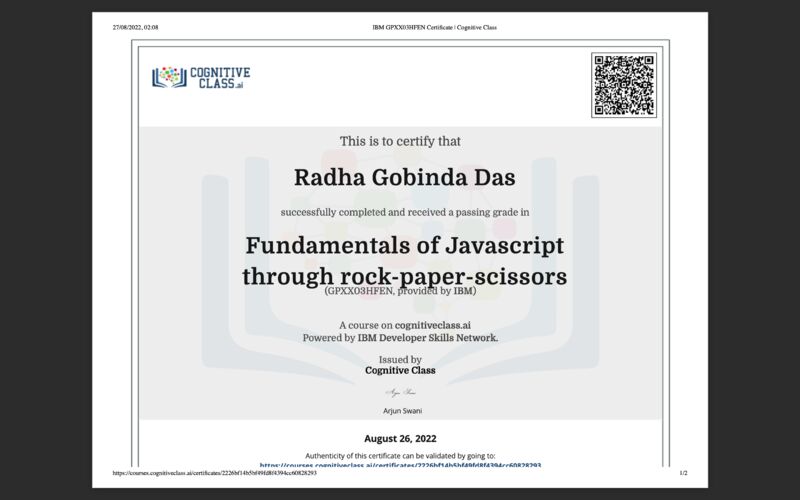 Radha Gobinda Das on LinkedIn: #html #css #javascript #cognitiveclass #ibm Radha Gobinda Das on LinkedIn: #html #css #javascript #cognitiveclass #ibm