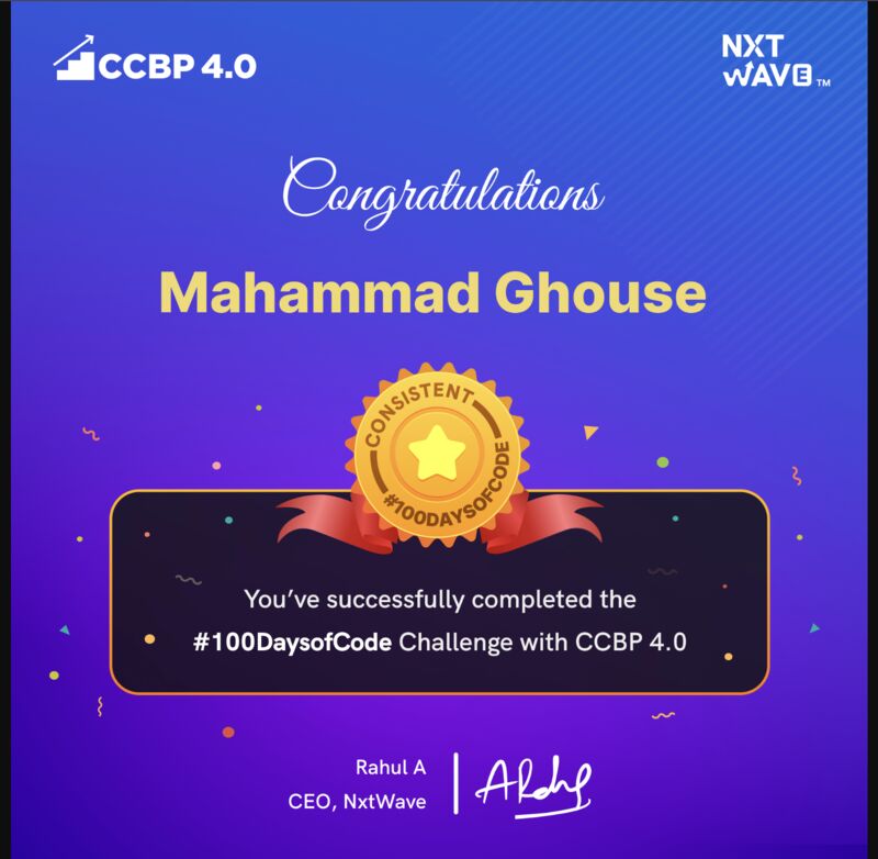 Shaik Mahammad Ghouse on LinkedIn: #100daysofcodechallenge #consistency ... Shaik Mahammad Ghouse on LinkedIn: #100daysofcodechallenge #consistency ...
