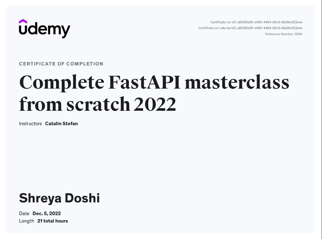 Shreya Doshi on LinkedIn: #fastapi #python #sqlite #postgresql # ... Shreya Doshi on LinkedIn: #fastapi #python #sqlite #postgresql # ...