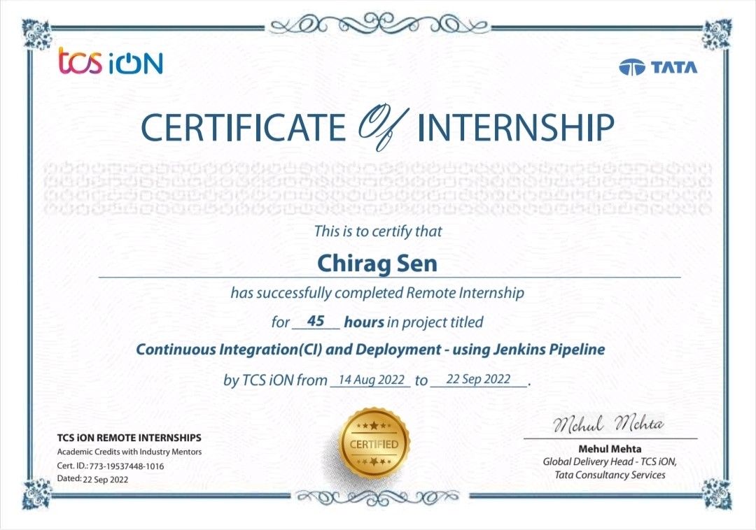 Chirag Sen on LinkedIn: #tcsion #internship | 10 comments Chirag Sen on LinkedIn: #tcsion #internship | 10 comments