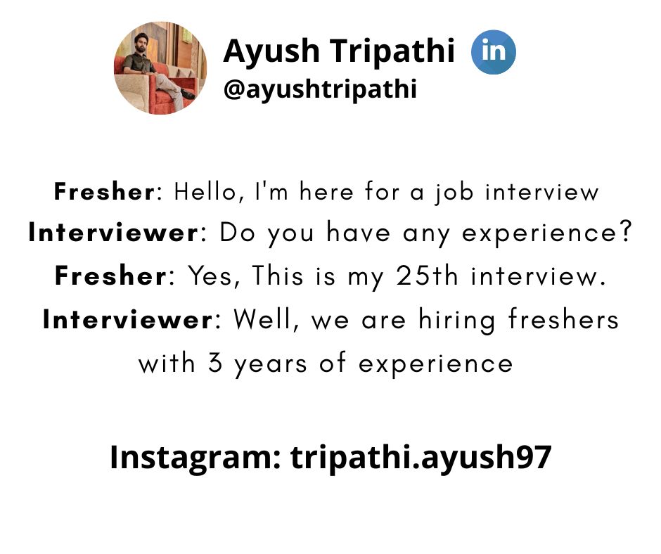 AYUSH TRIPATHI on LinkedIn: Today's corporate life. | 16 comments AYUSH TRIPATHI on LinkedIn: Today's corporate life. | 16 comments