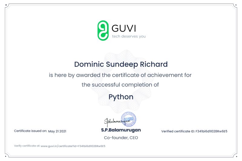 Dominic Sundeep Richard on LinkedIn: #pythonlearning #pythonprogramming ... Dominic Sundeep Richard on LinkedIn: #pythonlearning #pythonprogramming ...