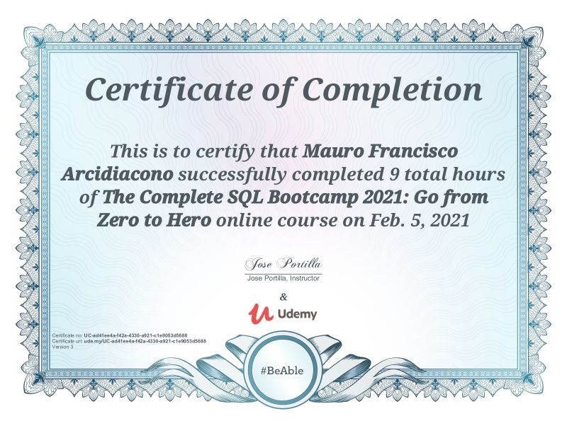 Mauro Francisco Arcidiacono on LinkedIn: #sql #bootcamp #postgresql # ... Mauro Francisco Arcidiacono on LinkedIn: #sql #bootcamp #postgresql # ...