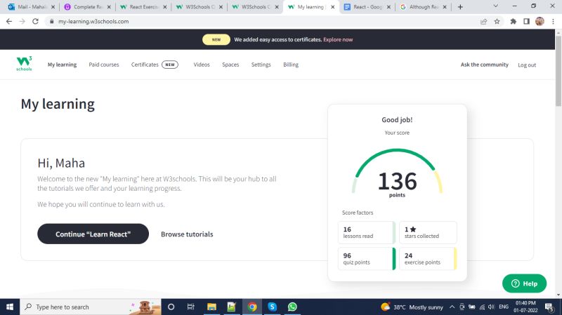 Maha Lakshmi on LinkedIn: #reactjs #w3schools #course Maha Lakshmi on LinkedIn: #reactjs #w3schools #course