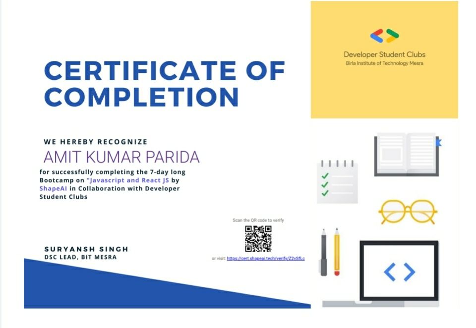 Amit Kumar Parida on LinkedIn: #bootcamp #javascript #reactjs # ... Amit Kumar Parida on LinkedIn: #bootcamp #javascript #reactjs # ...