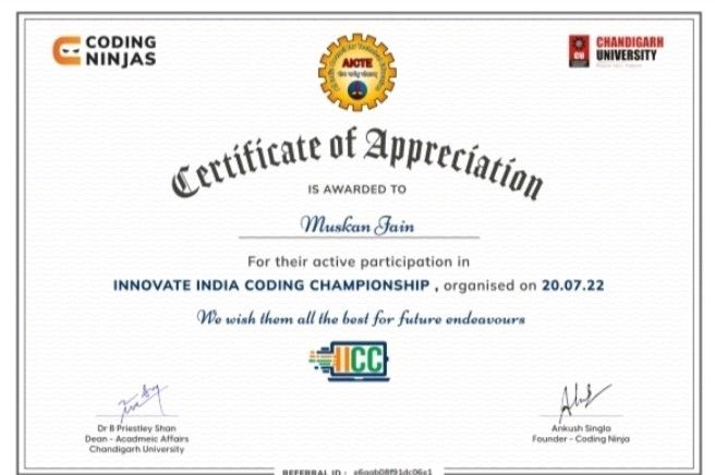 Muskan Jain on LinkedIn: #codingninjas Muskan Jain on LinkedIn: #codingninjas