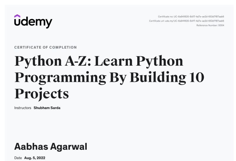 Aabhas Agarwal on LinkedIn: #python #connections #programming #udemy # ... Aabhas Agarwal on LinkedIn: #python #connections #programming #udemy # ...