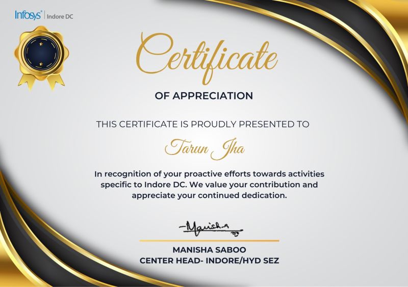 Tarun Jha on LinkedIn: #infosys #indore Tarun Jha on LinkedIn: #infosys #indore