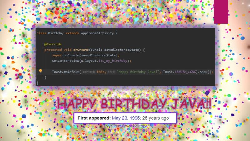 Shruti Patil on LinkedIn: Happy Birthday Java! Shruti Patil on LinkedIn: Happy Birthday Java!