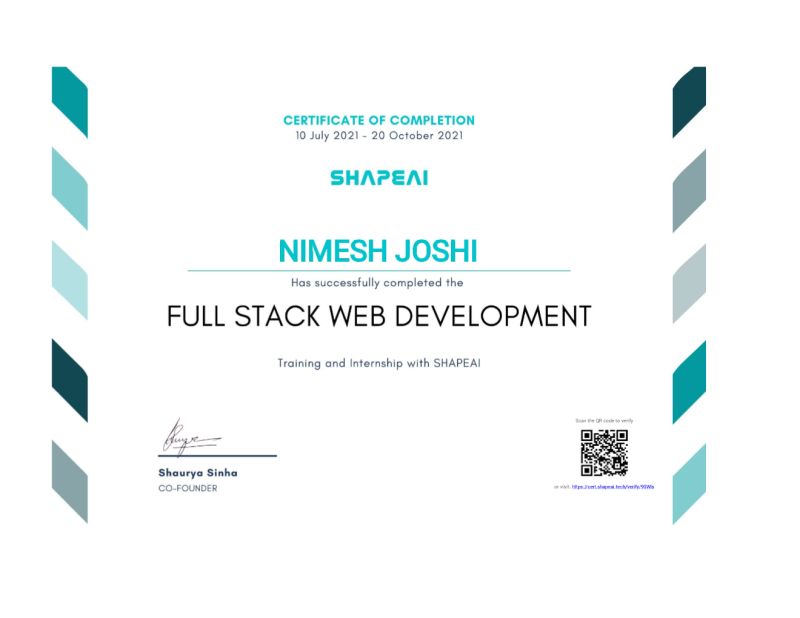 Nimesh Joshi on LinkedIn: #training #fullstackdeveloper #mernstackdeveloper Nimesh Joshi on LinkedIn: #training #fullstackdeveloper #mernstackdeveloper