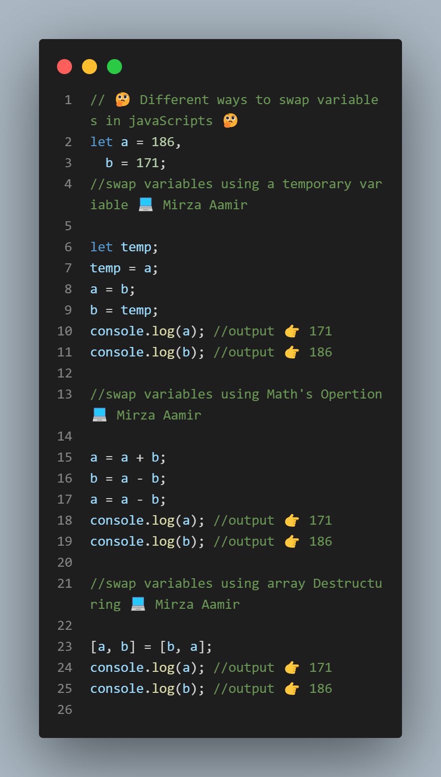 Mirza Aamir on LinkedIn: #javascript #programming #coding #webdeveloper Mirza Aamir on LinkedIn: #javascript #programming #coding #webdeveloper