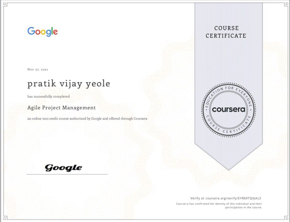 Pratik Yeole on LinkedIn: #google #agile #projectmanagement Pratik Yeole on LinkedIn: #google #agile #projectmanagement