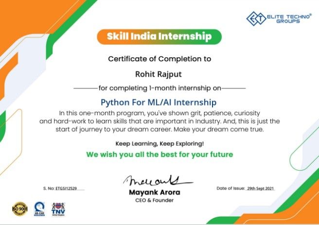 Rohit Rajput on LinkedIn: #internship #python Rohit Rajput on LinkedIn: #internship #python