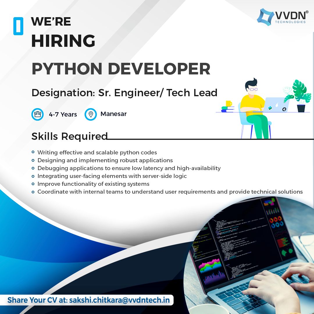 Sakshi Chitkara on LinkedIn: #pythondeveloper #jobalert Sakshi Chitkara on LinkedIn: #pythondeveloper #jobalert