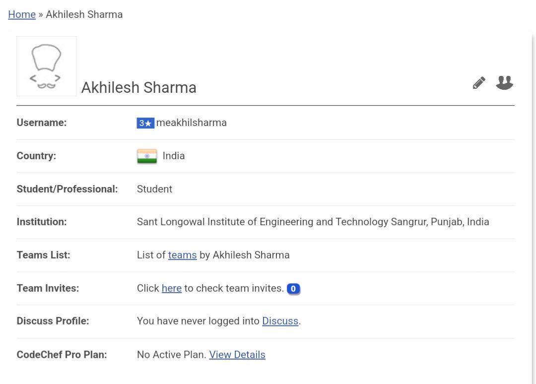 Akhilesh Sharma on LinkedIn: #codechef #competitiveprogramming Akhilesh Sharma on LinkedIn: #codechef #competitiveprogramming