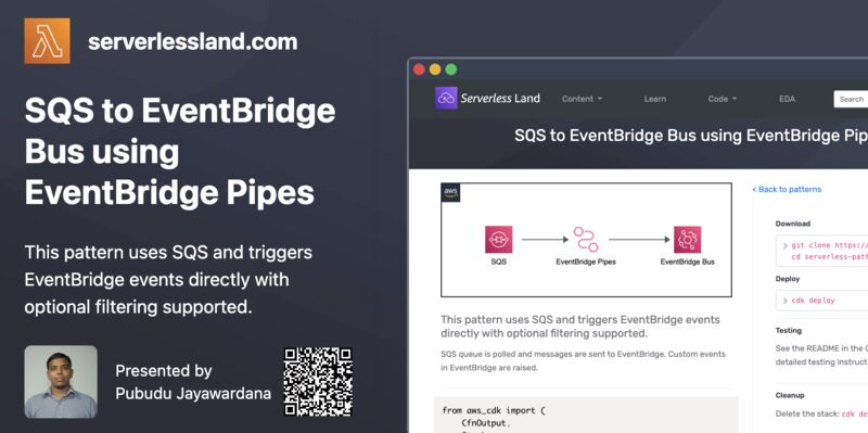 🚀 David Boyne on LinkedIn: New pattern on ServerlessLand. Connect SQS ... 🚀 David Boyne on LinkedIn: New pattern on ServerlessLand. Connect SQS ...
