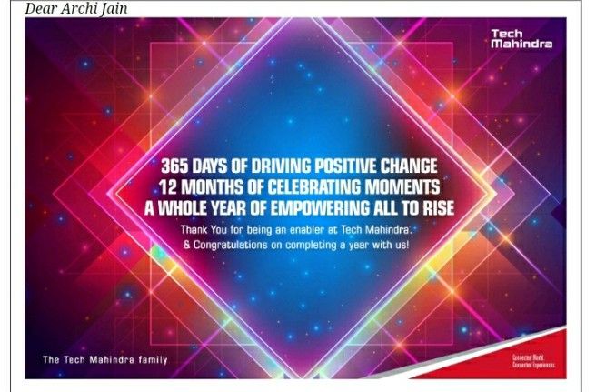 Archi Jain on LinkedIn: #techmahindra Archi Jain on LinkedIn: #techmahindra