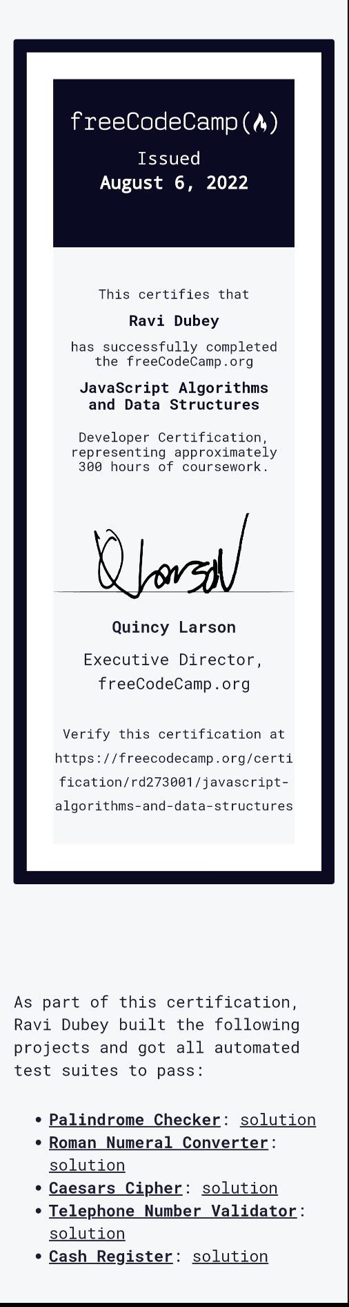Ravi Dubey ⚛️ on LinkedIn: #javascript #freecodecamp # ... Ravi Dubey ⚛️ on LinkedIn: #javascript #freecodecamp # ...