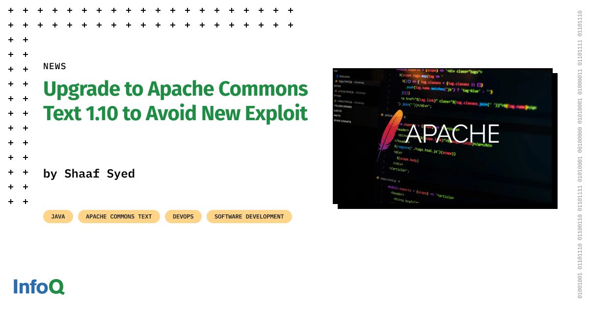 InfoQ on LinkedIn: #text4shell #infoq #java #apache InfoQ on LinkedIn: #text4shell #infoq #java #apache