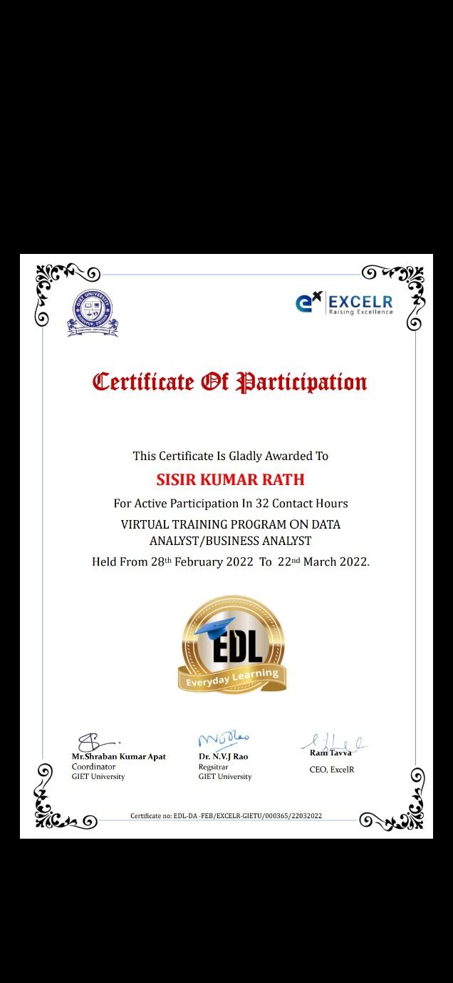 SISIR KUMAR RATH on LinkedIn: Successfully Completed...😇😇 SISIR KUMAR RATH on LinkedIn: Successfully Completed...😇😇
