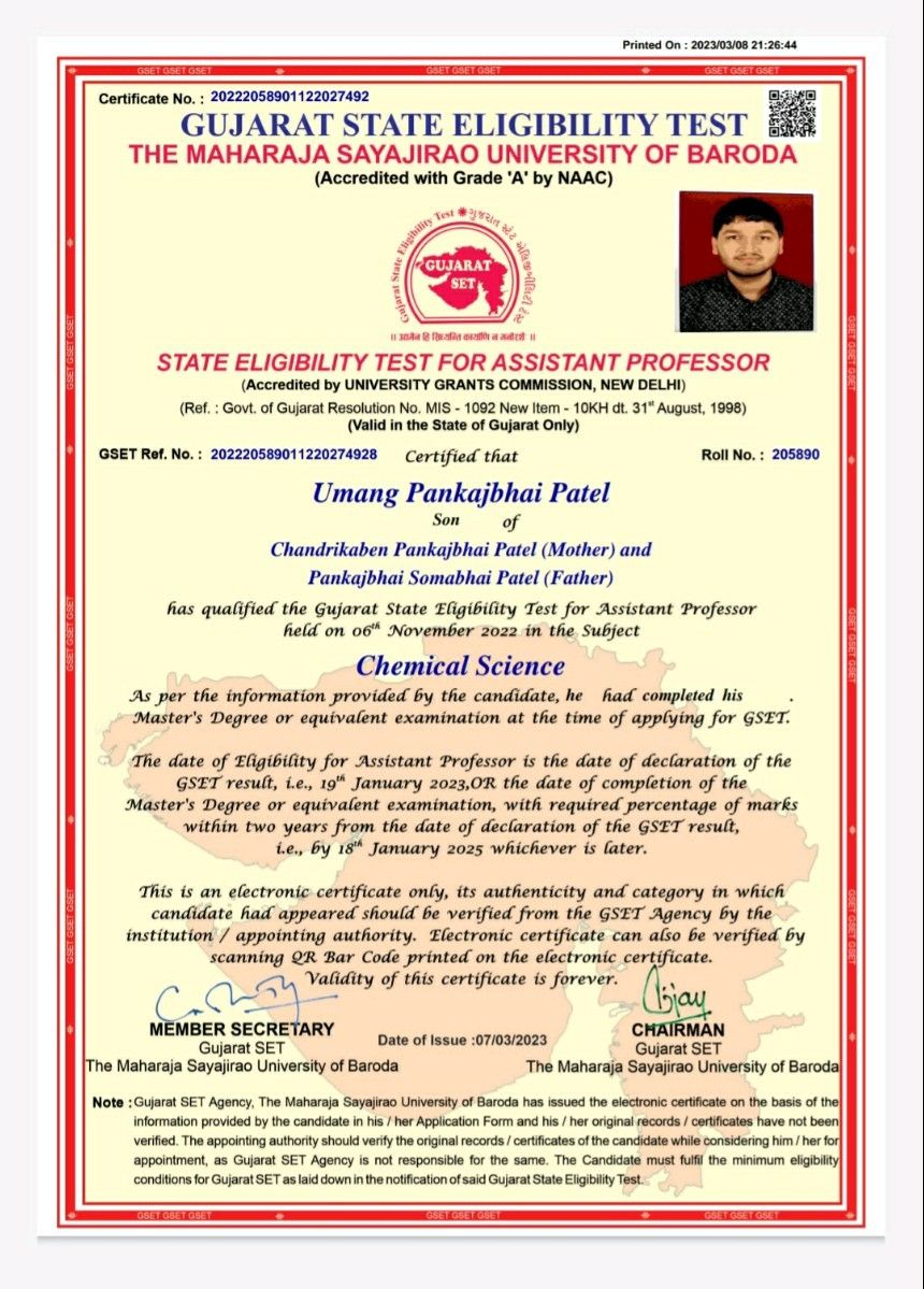Umang Patel on LinkedIn: #gset #qualified #slet Umang Patel on LinkedIn: #gset #qualified #slet