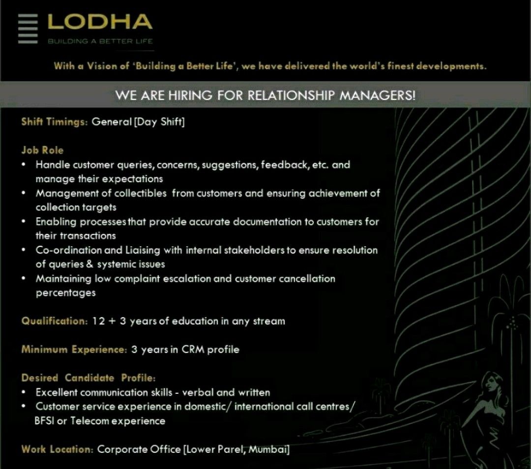 Aditya Nagpal on LinkedIn: We, at Lodha Group, are looking to hire ... Aditya Nagpal on LinkedIn: We, at Lodha Group, are looking to hire ...