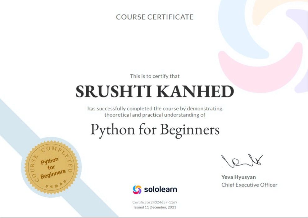 Srushti Kanhed on LinkedIn: #python Srushti Kanhed on LinkedIn: #python