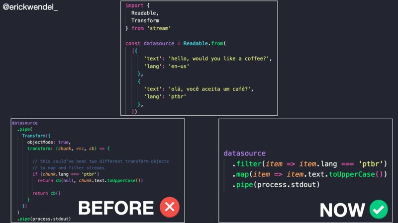 Erick Wendel on LinkedIn: #nodejs #100daysofcode #streams # ... Erick Wendel on LinkedIn: #nodejs #100daysofcode #streams # ...