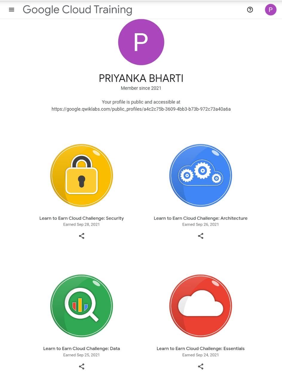 Priyanka Bharti on LinkedIn: #qwiklabs #google #gcp #skill #googlecloud ... Priyanka Bharti on LinkedIn: #qwiklabs #google #gcp #skill #googlecloud ...