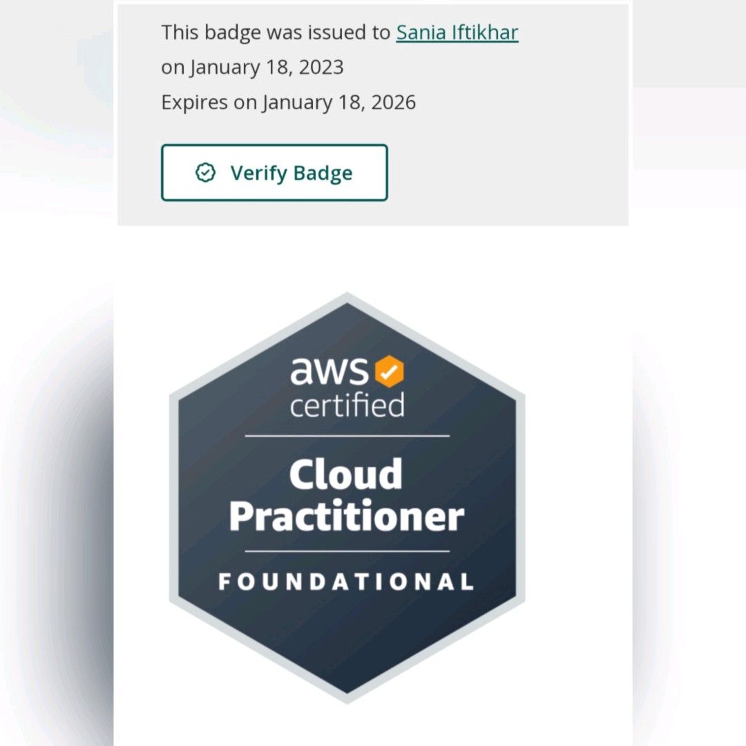 Sania Iftikhar on LinkedIn: #aws #cloud #acheivement | 18 comments Sania Iftikhar on LinkedIn: #aws #cloud #acheivement | 18 comments