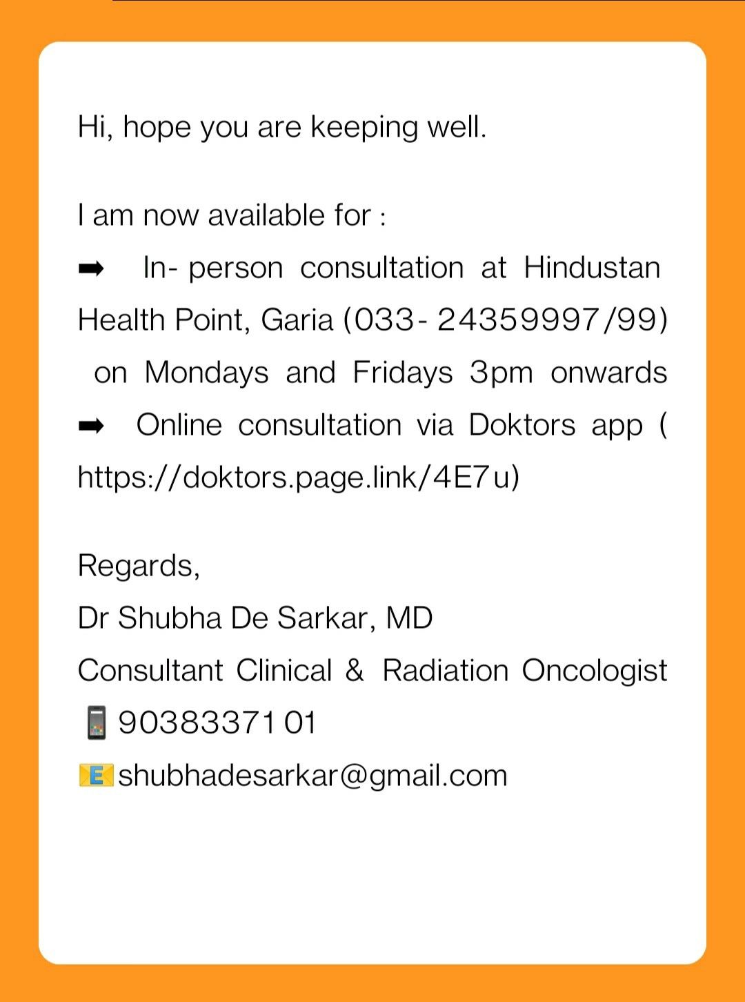 Dr Shubha De Sarkar posted on LinkedIn Dr Shubha De Sarkar posted on LinkedIn