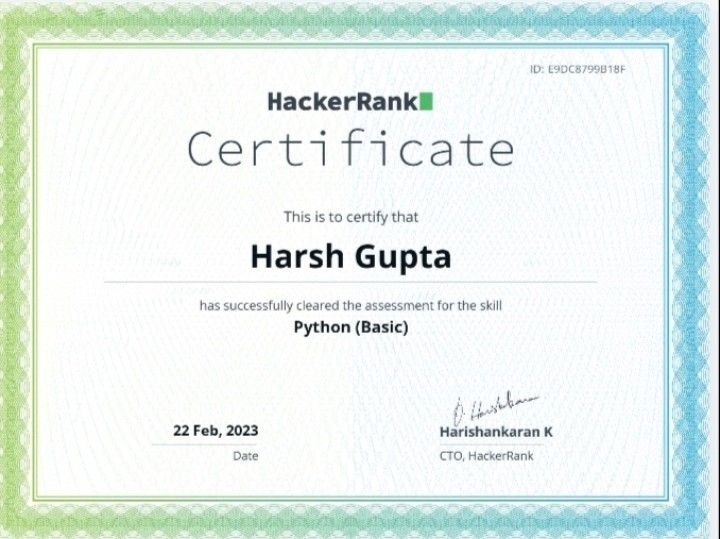 Harsh Gupta on LinkedIn: #python #hackerrank Harsh Gupta on LinkedIn: #python #hackerrank