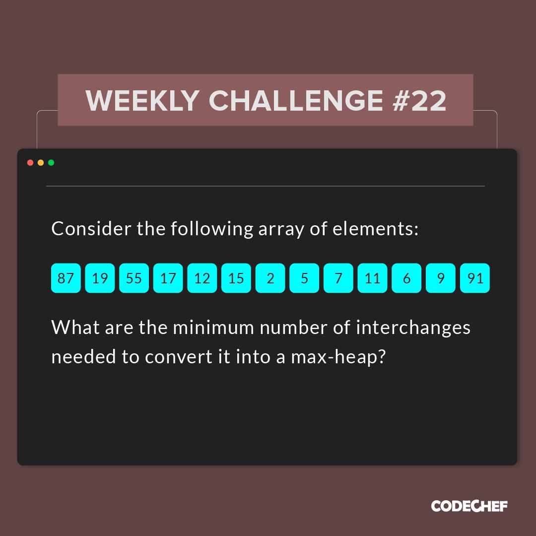 CodeChef on LinkedIn: #codechef #weeklychallenge #programming CodeChef on LinkedIn: #codechef #weeklychallenge #programming