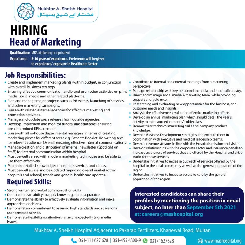 Mehwish Javaid on LinkedIn: Career Opportunities at Mukhtar A Sheikh ... Mehwish Javaid on LinkedIn: Career Opportunities at Mukhtar A Sheikh ...