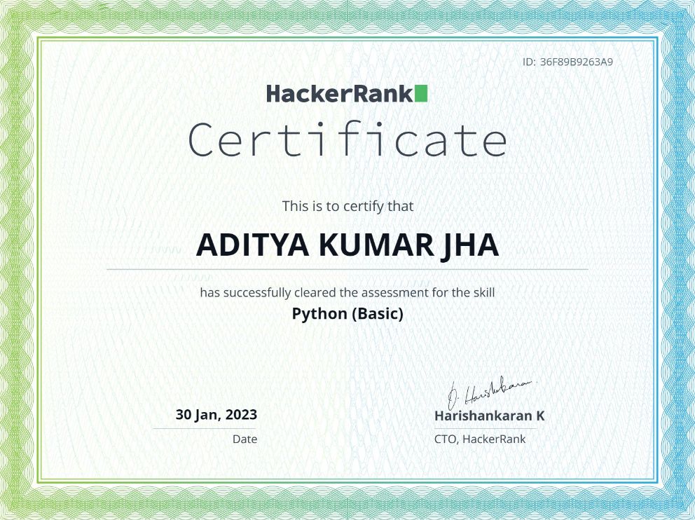 ADITYA KUMAR JHA on LinkedIn: #python ADITYA KUMAR JHA on LinkedIn: #python