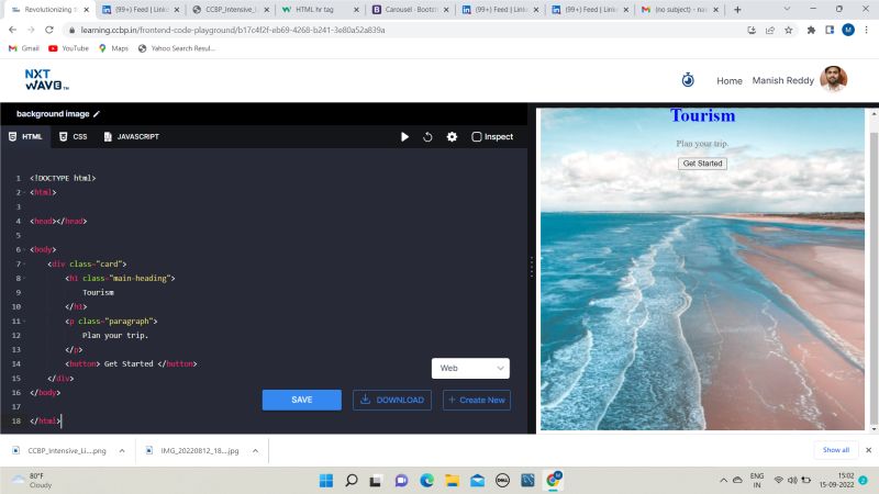 Manish Reddy Naini on LinkedIn: #day1 #50daysofcode #ccbp #nxtwave Manish Reddy Naini on LinkedIn: #day1 #50daysofcode #ccbp #nxtwave