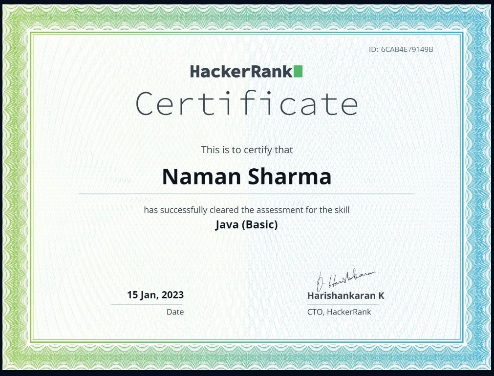 Naman Sharma on LinkedIn: #coding #hackerrank #java Naman Sharma on LinkedIn: #coding #hackerrank #java