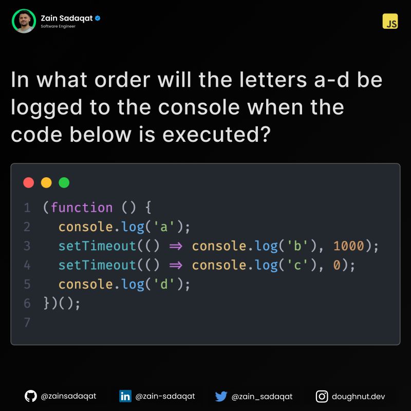 Zain Sadaqat on LinkedIn: #javascript #quiz | 19 comments Zain Sadaqat on LinkedIn: #javascript #quiz | 19 comments