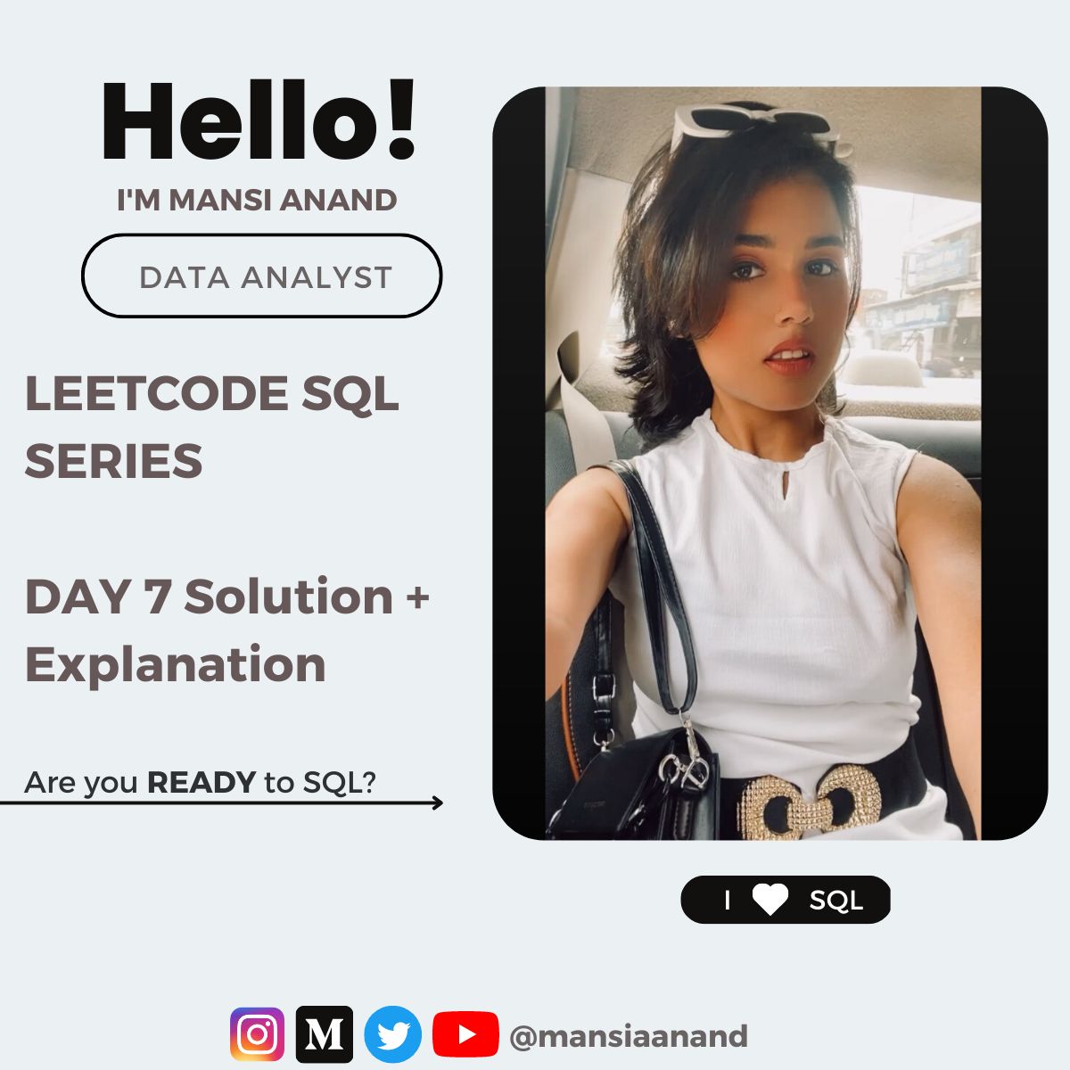 Mansi Anand on LinkedIn: #sql #leetcode #leetcodeseries #mansianand #day7 Mansi Anand on LinkedIn: #sql #leetcode #leetcodeseries #mansianand #day7