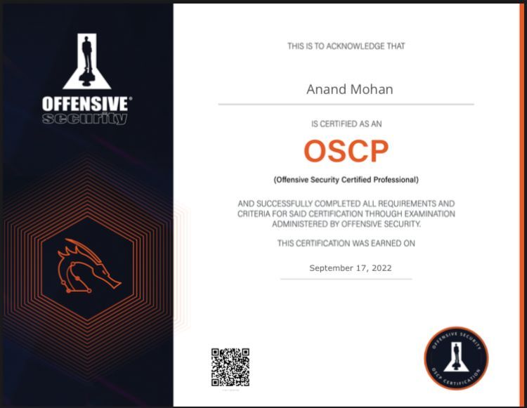 ANAND MOHAN (cyber security) on LinkedIn: #offensivesecurity #work # ... ANAND MOHAN (cyber security) on LinkedIn: #offensivesecurity #work # ...