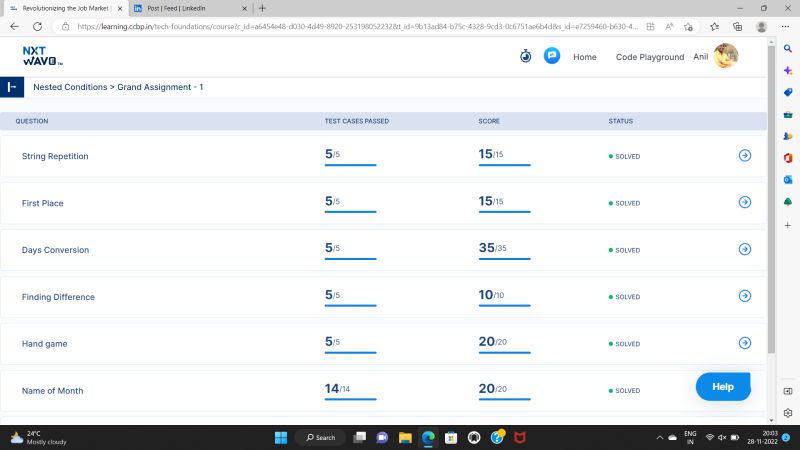 Anil Yemul on LinkedIn: #day4 #ccbp #50daysofcodechallenge #nxtwave # ... Anil Yemul on LinkedIn: #day4 #ccbp #50daysofcodechallenge #nxtwave # ...