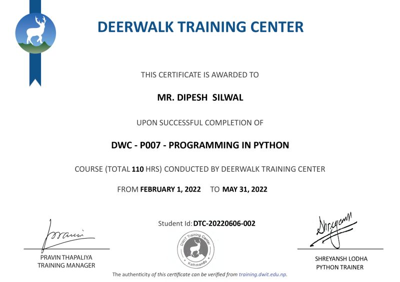 Dipesh Silwal on LinkedIn: #pythonprogramming #pythonlearning # ... Dipesh Silwal on LinkedIn: #pythonprogramming #pythonlearning # ...